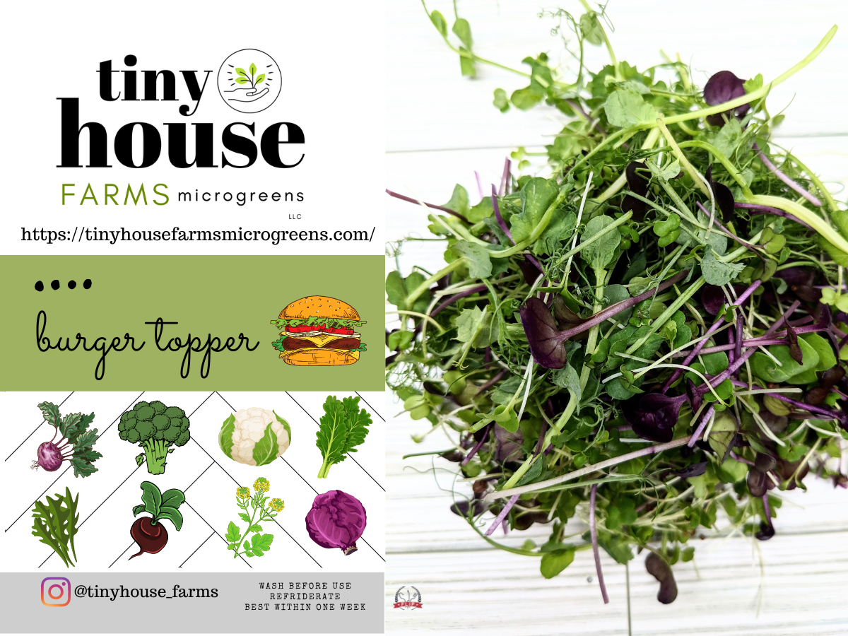 Burger Micro Topper – Tiny House Farms Microgreens